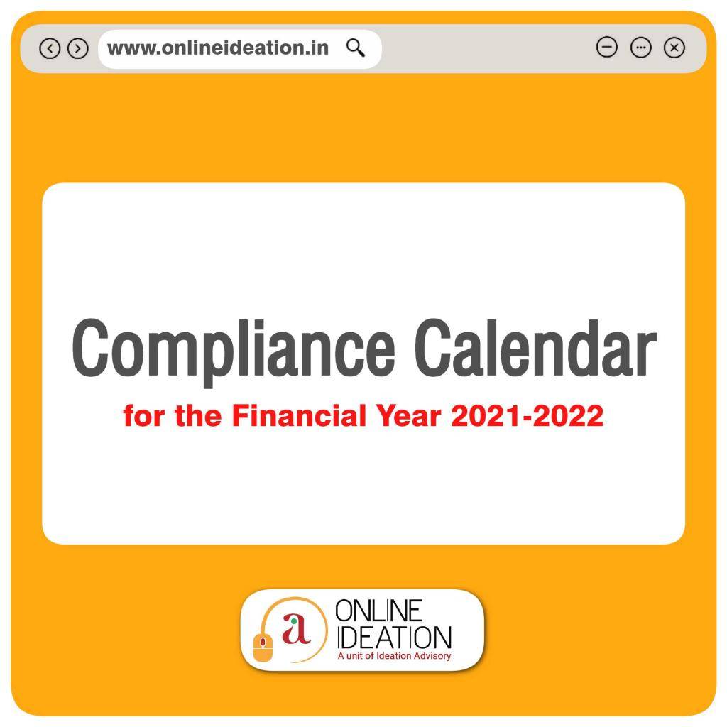 Compliance Calendar for the Financial Year 2021-2022 | Onlineideation