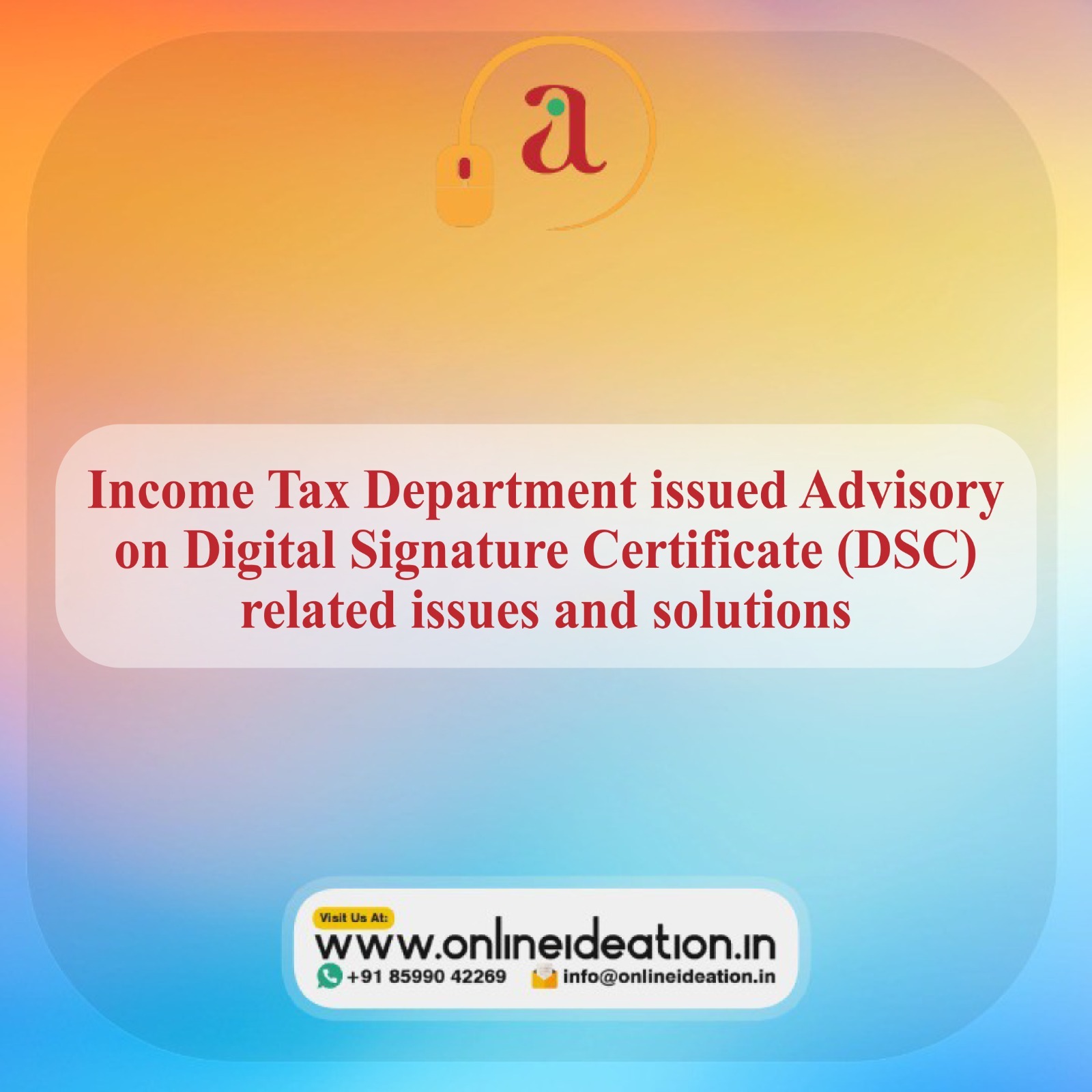 Income Tax Department issued Advisory on Digital Signature Certificate ...